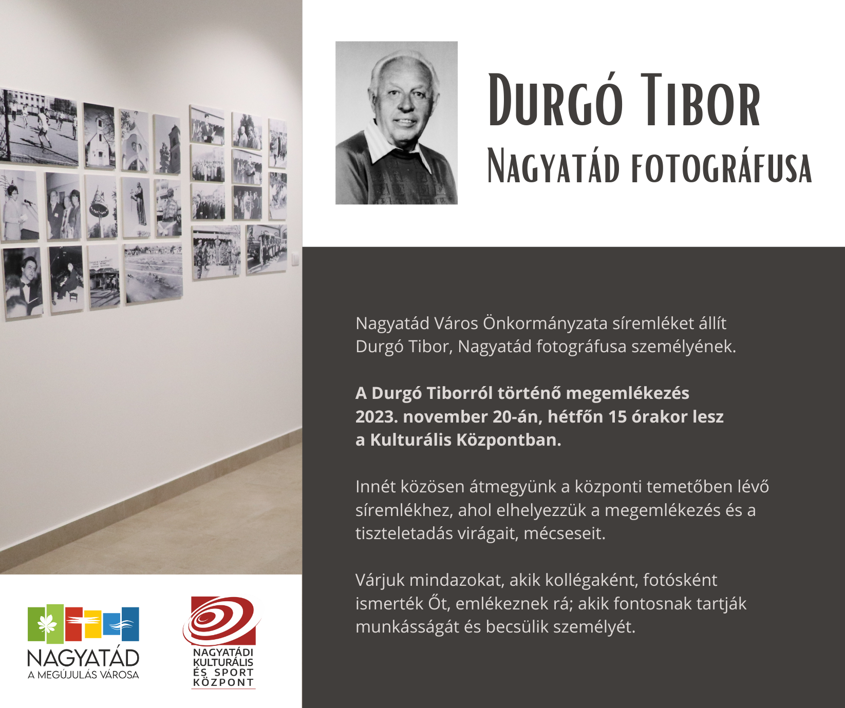 Megemlékezés Durgó Tiborról, Nagyatád fotográfusáról - Nagyatádi ...